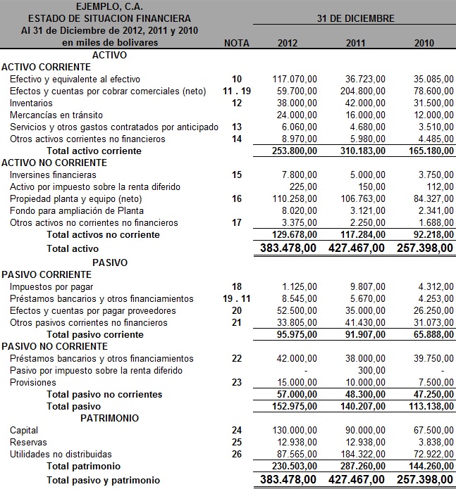 ARM Consultores, C.A.: Elaboración de Estado de Situación Financiera ...