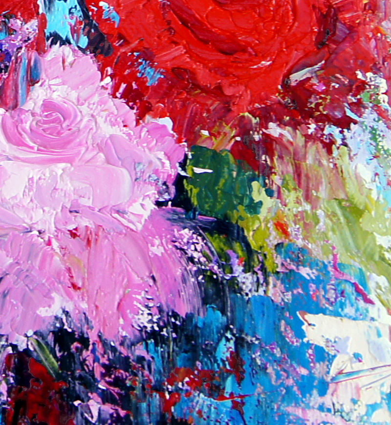 Palette Knife Painters, International: Abstract Roses impressionist ...