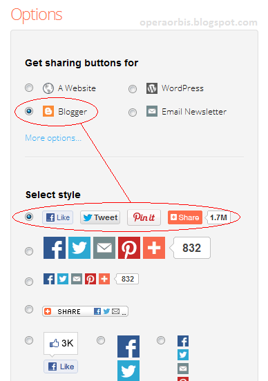 Use AddThis Social Sharing Button In Blog - Opera Orbis