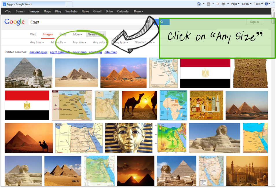 Techie Teacher Tales: Selecting Image Sizes in Google