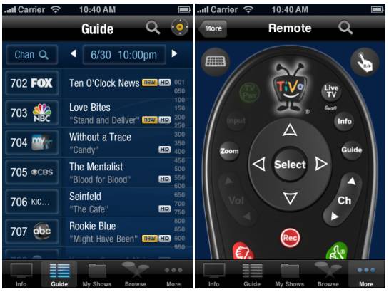 TiVo app for iOS: supports iPhone, iPod touch ~ First Gadget's News