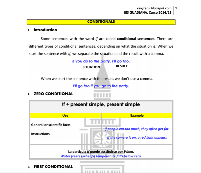 ESL FREAK : Conditionals---> Answer Key