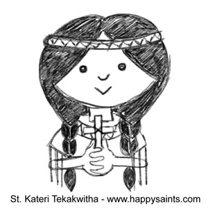 Me gusta la clase de religión: Colorear a Santa Kateri Tekakwitha