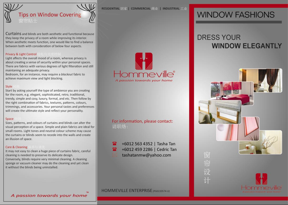 Curtain & Blinds Design: 2009 Hommeville's Flyers for Distribution