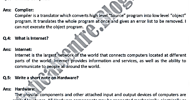 Education Is The Key To Success: Computer Studies For Class IX (Science ...