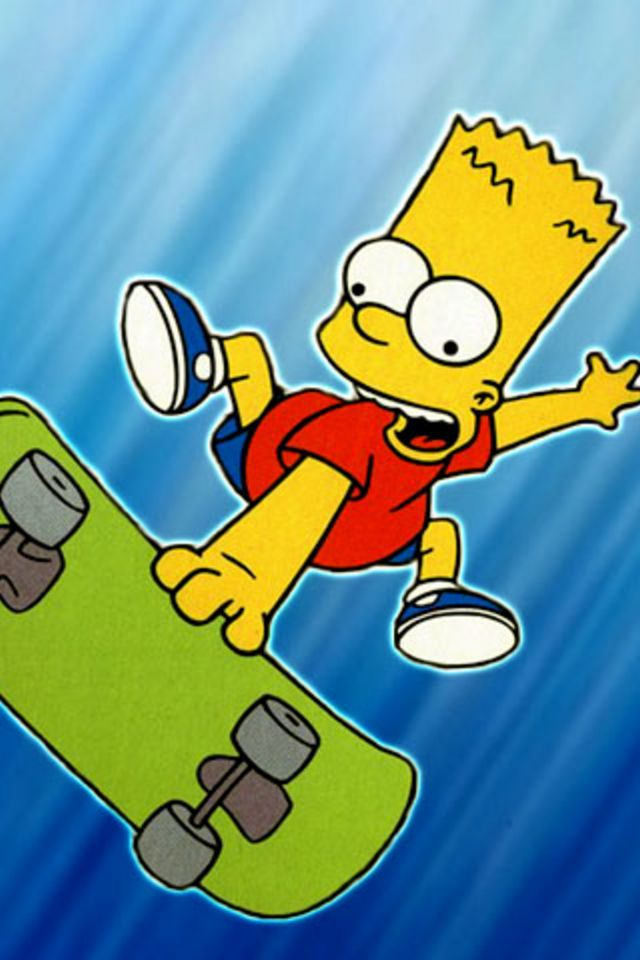 iPhone Wallpapers Pictures: Bart Simpson Skateboarding