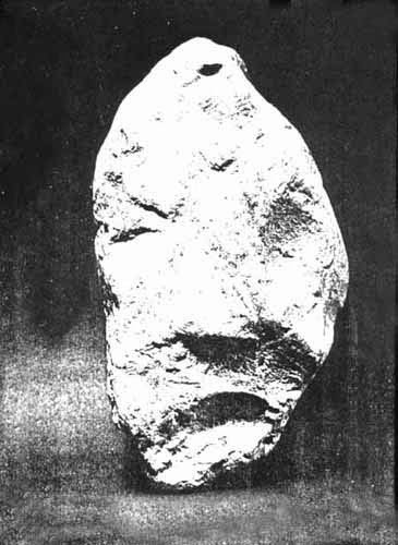 Archaeology of Portable Rock Art: Life-size flint stone human head ...