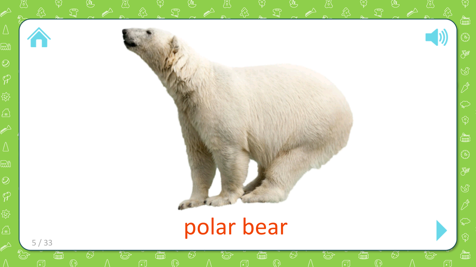 Flashcards for Kids: Polar Bear - Wild Animals - Flashcards for Kids