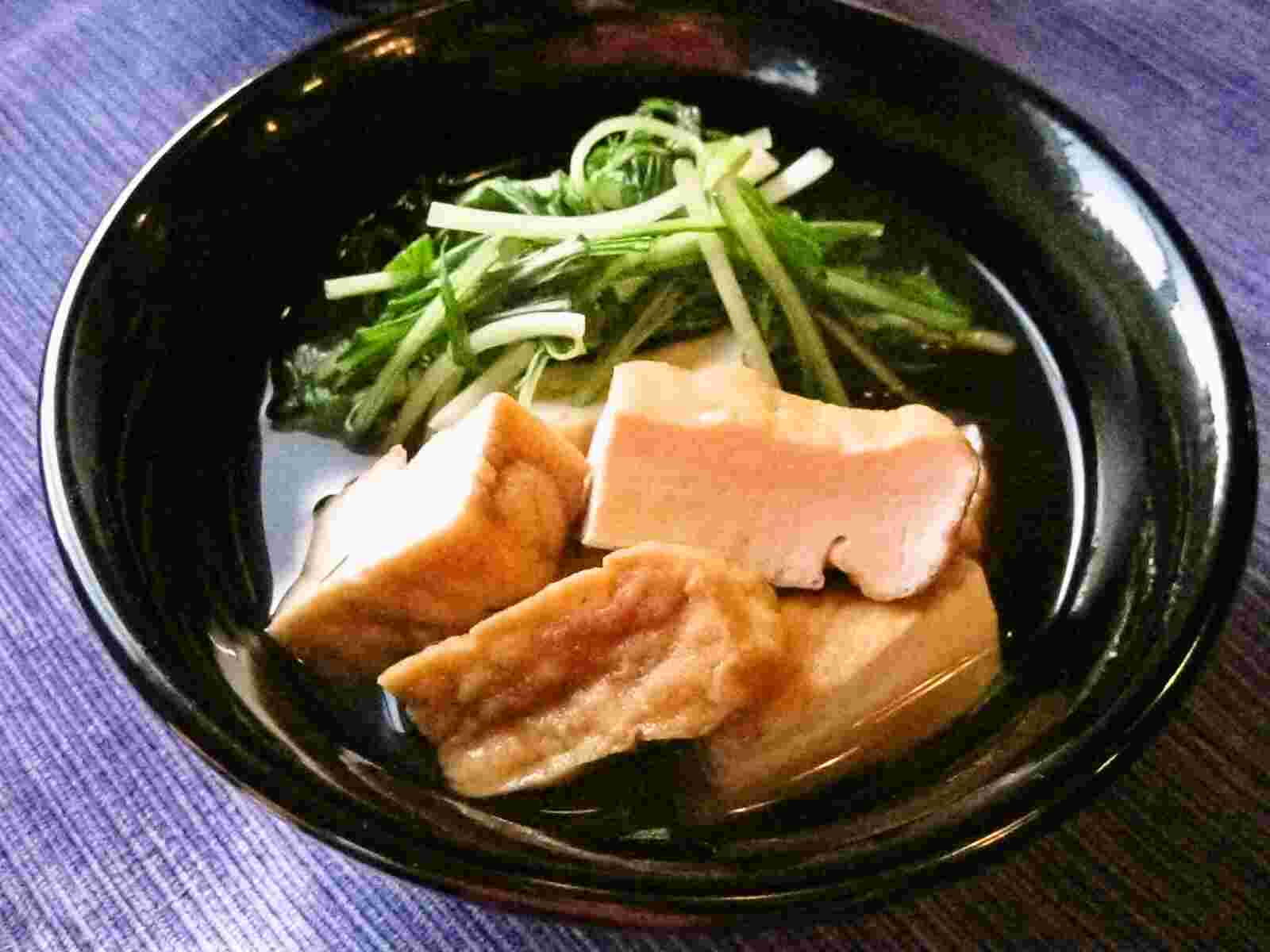 Recipes for Tom: Mizuna to atsuage no nibitashi / mizuna and deep-fried ...