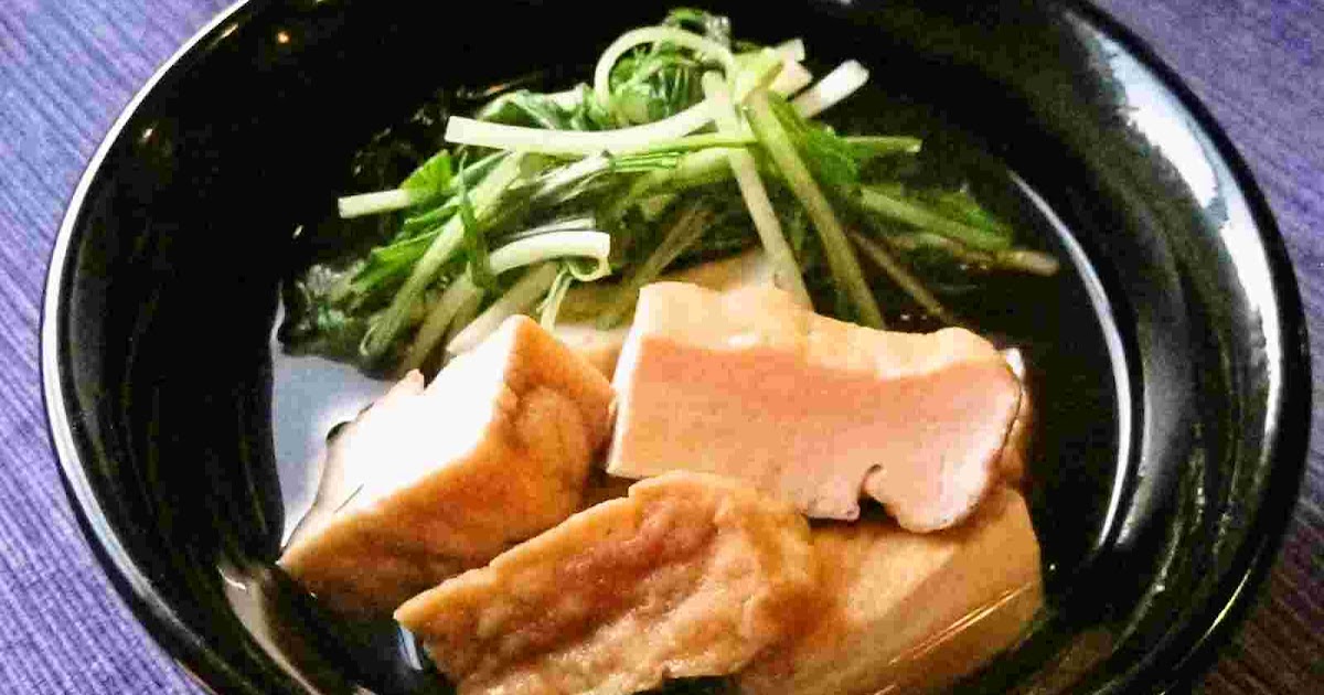 Recipes for Tom: Mizuna to atsuage no nibitashi / mizuna and deep-fried ...