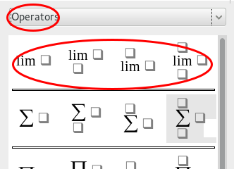 LibreOffice Math: Writing Various Limit Formulas