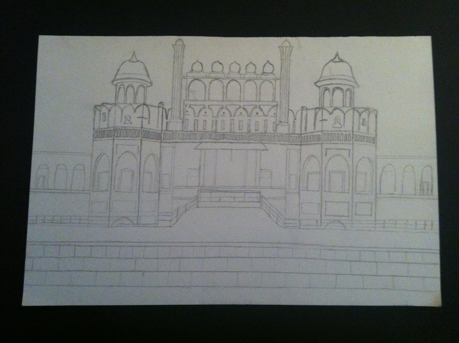 Drawing Of Red Fort