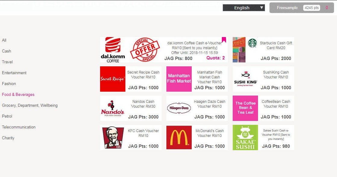 FREE SAMPLE MALAYSIA: Jag Reward Give RM50 Get RM50