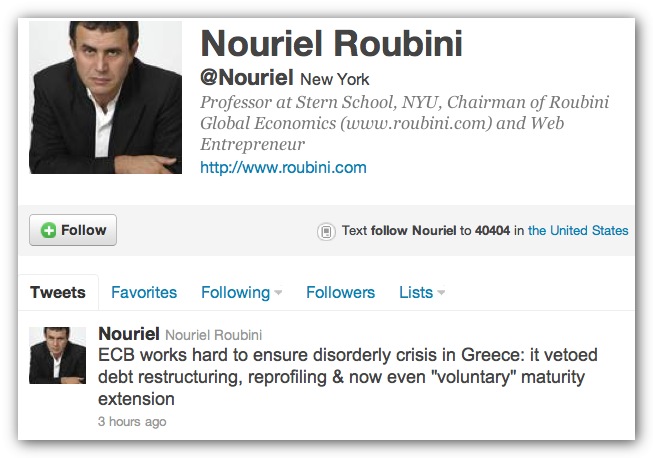 info press: Nouriel Roubini - Η ΕΚΤ Οδηγεί την Ελλάδα σε Χρεωκοπία