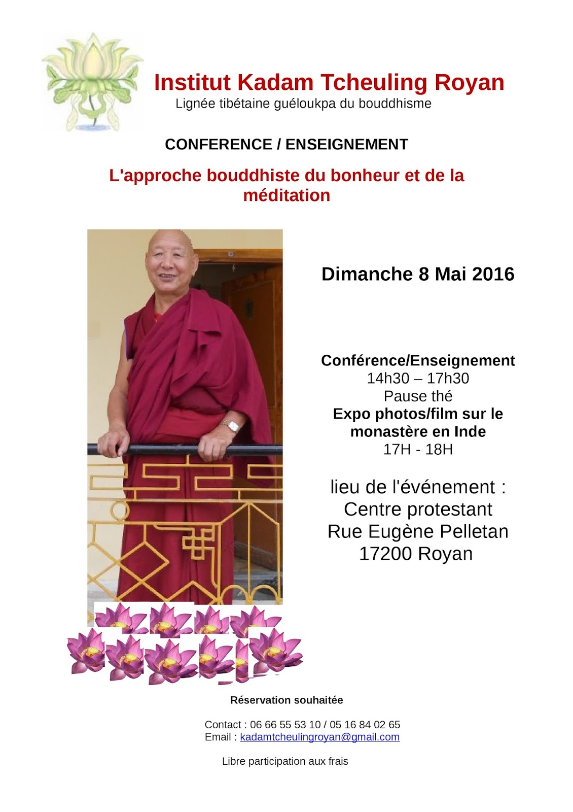 Anecdotes bouddhistes: Lochen Rinpoche à Royan le 8 mai