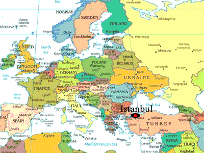 Istanbul On A Map Of Europe - United States Map