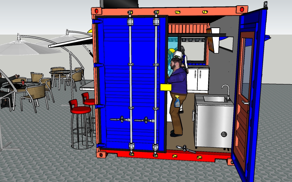 Kontainer Cafe di pesisir pantai ~ Container Modifikasi