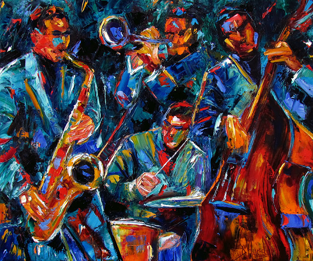 Contemporary Artists of Texas: Abstract Jazz Colorful Music Painting ...