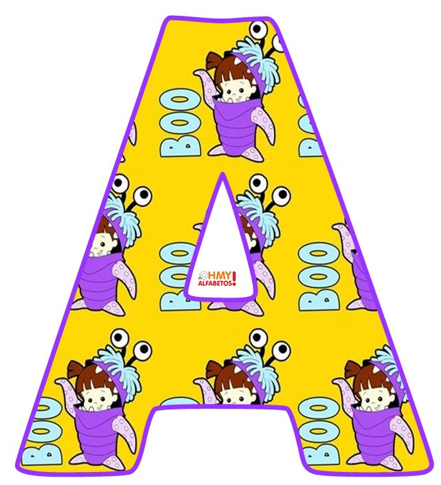 Alfabeto de Boo de Monsters Inc. con Disfraz. - Oh my Alfabetos!
