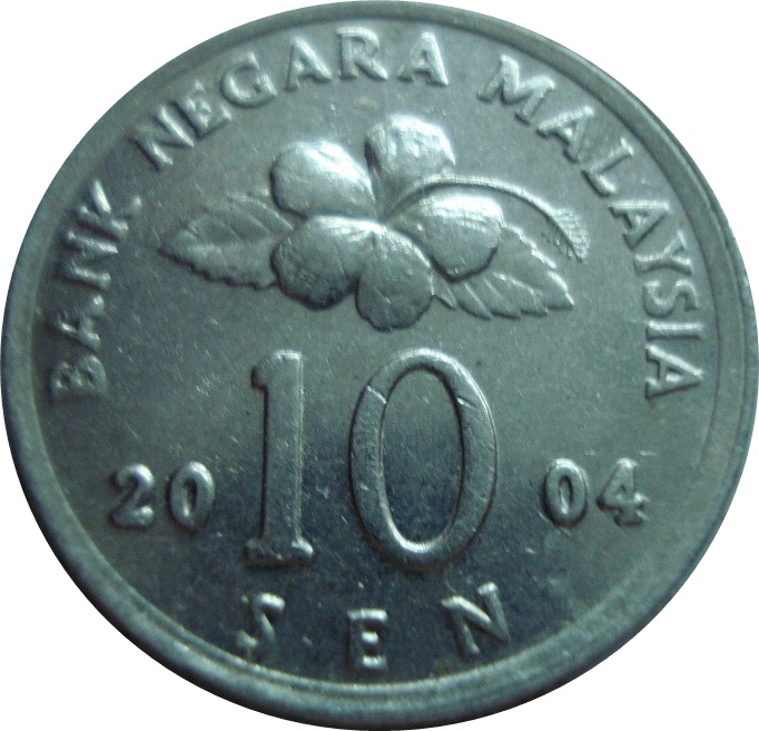 Malaysia Doubled Die Coins: Malaysia 10sen 2004 DDO - Class V Pivoted ...