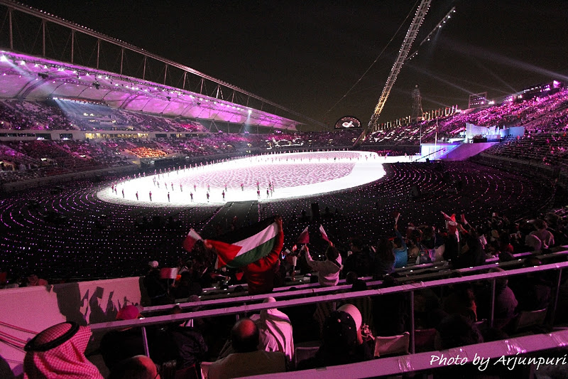 Arjunpuri in Qatar: Arab Games opening ceremony