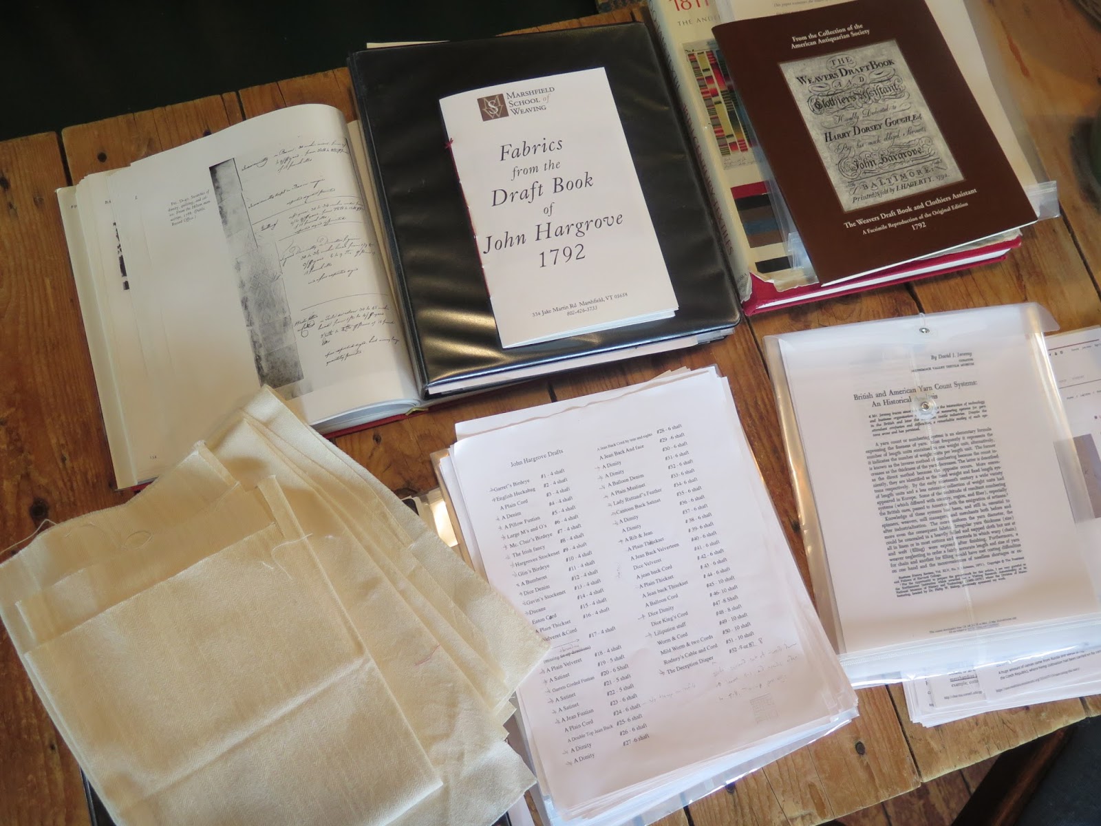 marshfield school of weaving: The Draft Book of John Hargrove - 1792 ...