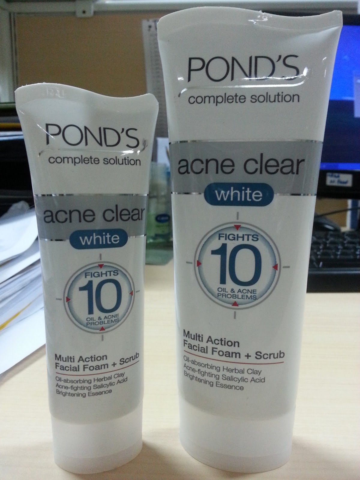 PONDS ACNE CLEAR WHITE (FACIAL FOAM+SCRUB) 100g , 50g | ETC
