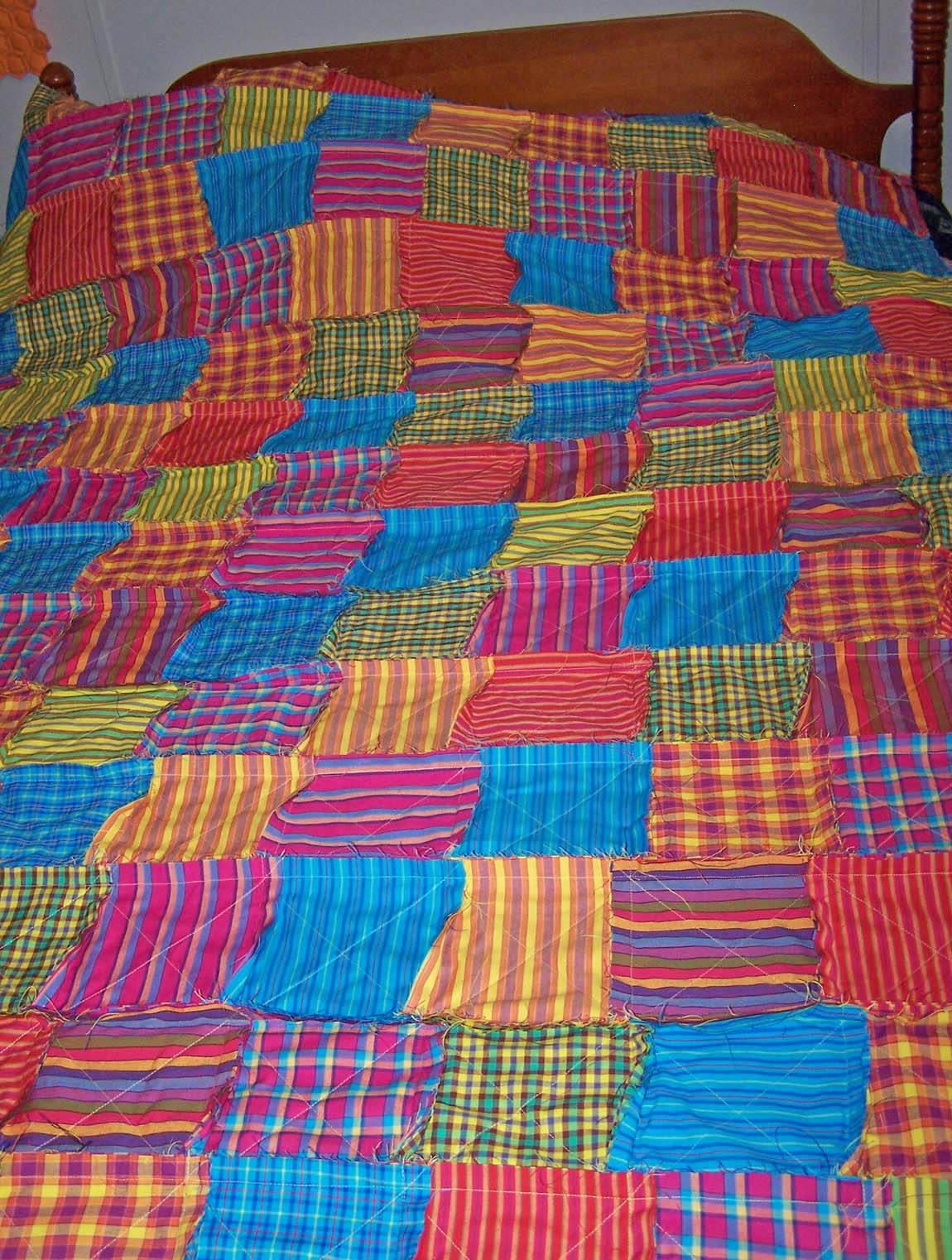 Treasures-n-Textures: A Finished Rag Quilt but "NOT CLIPPED"