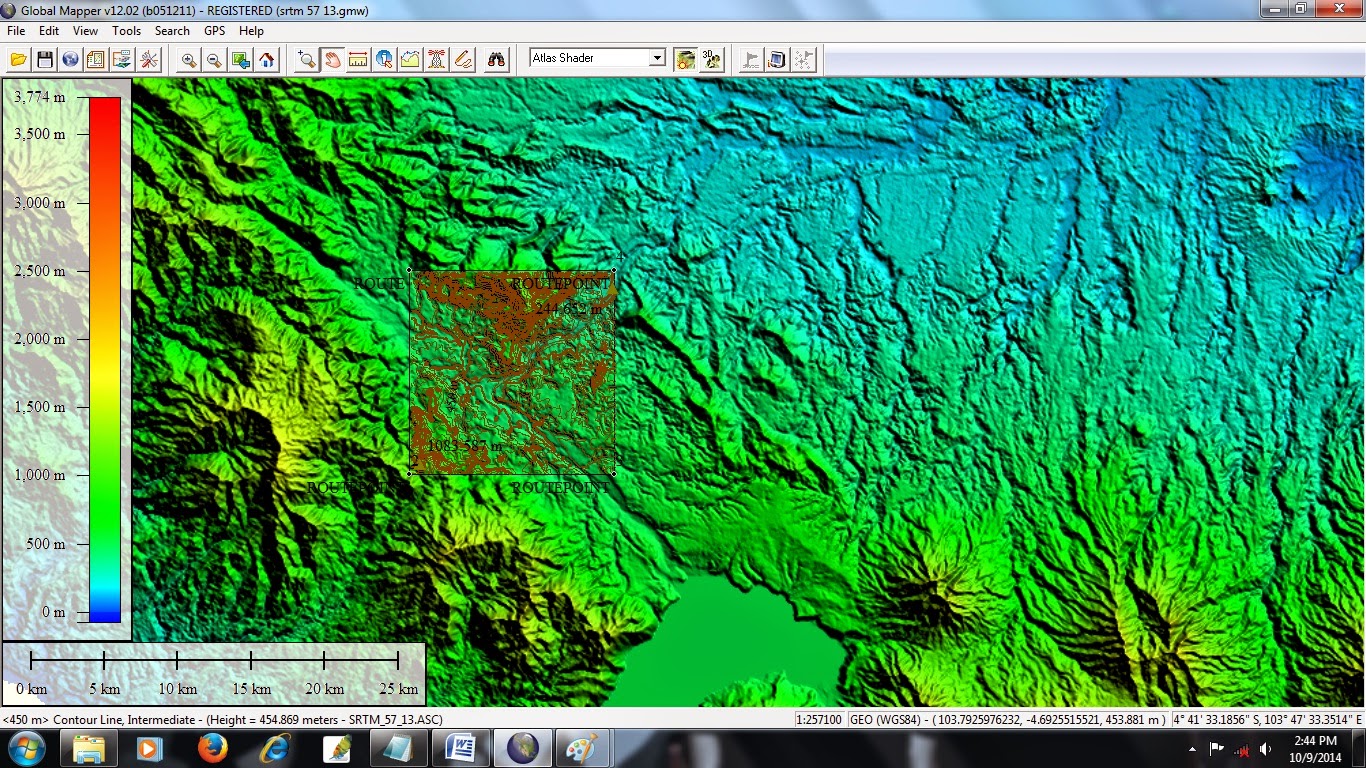 Cara membuat kontur di Global Mapper - Artha Blog