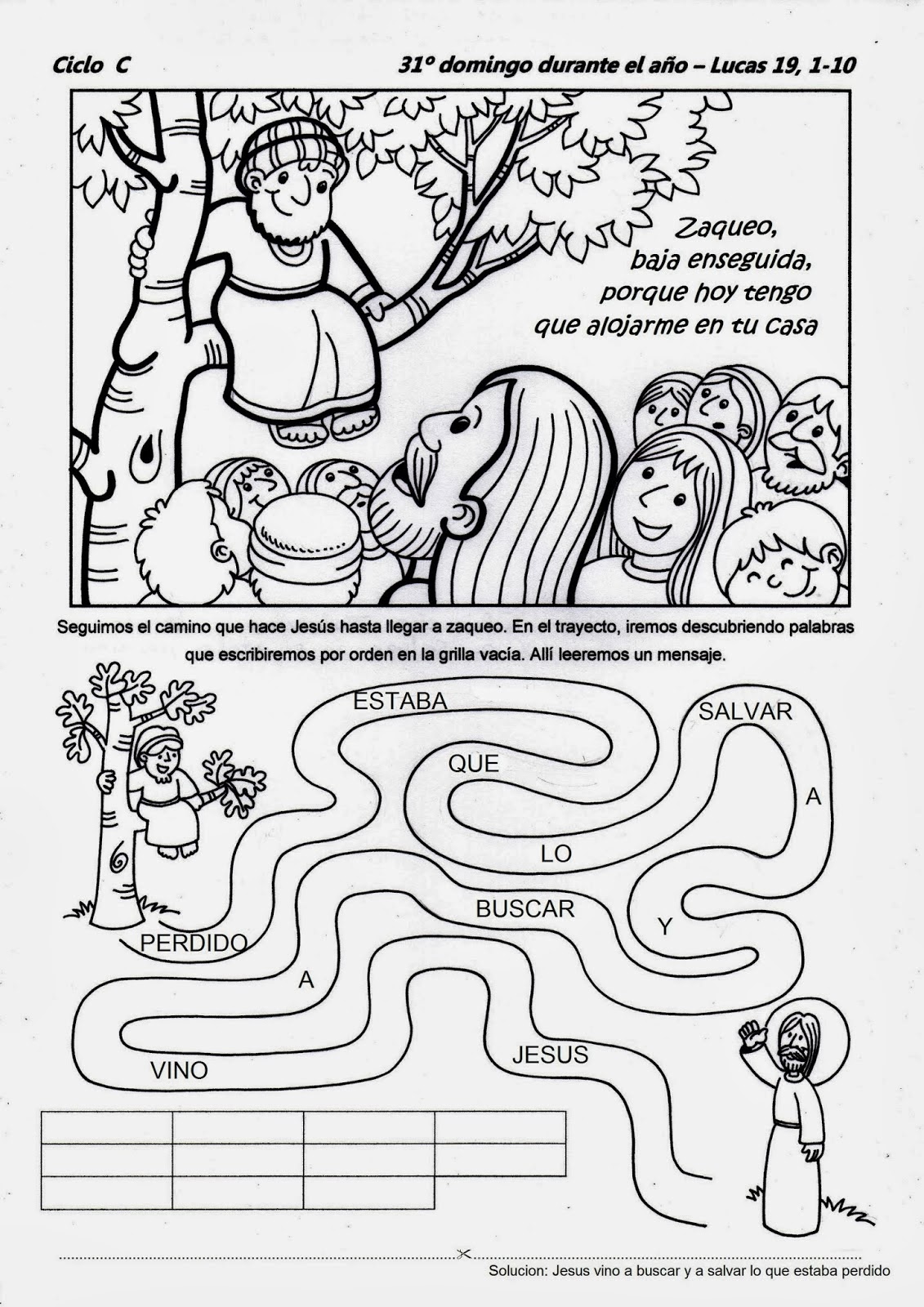 SGBlogosfera. Amigos de Jesús: HISTORIA DE ZAQUEO: ACTIVIDADES