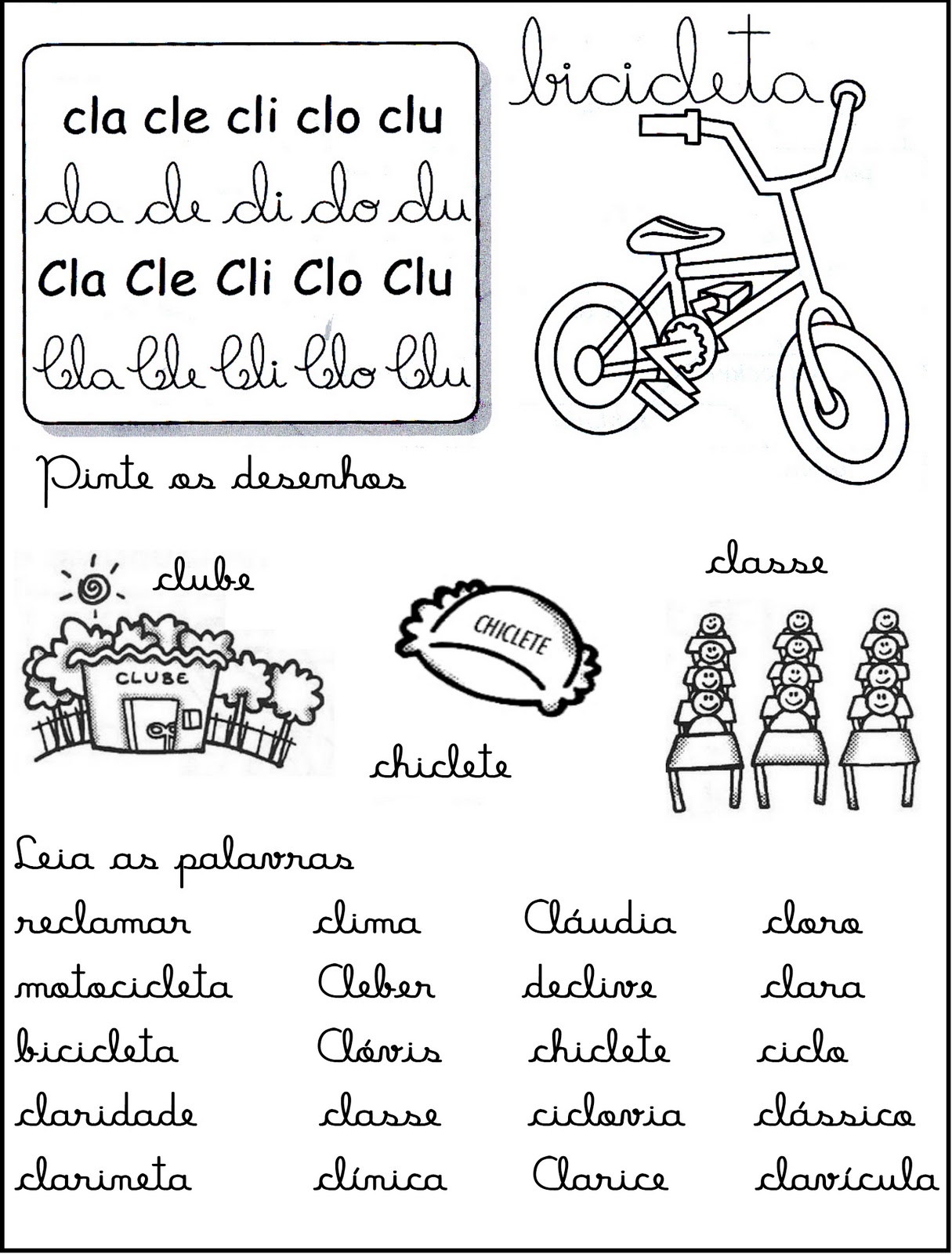 Paraíso da Alfabetização: Leiturinhas de palavras com sílabas complexas IX