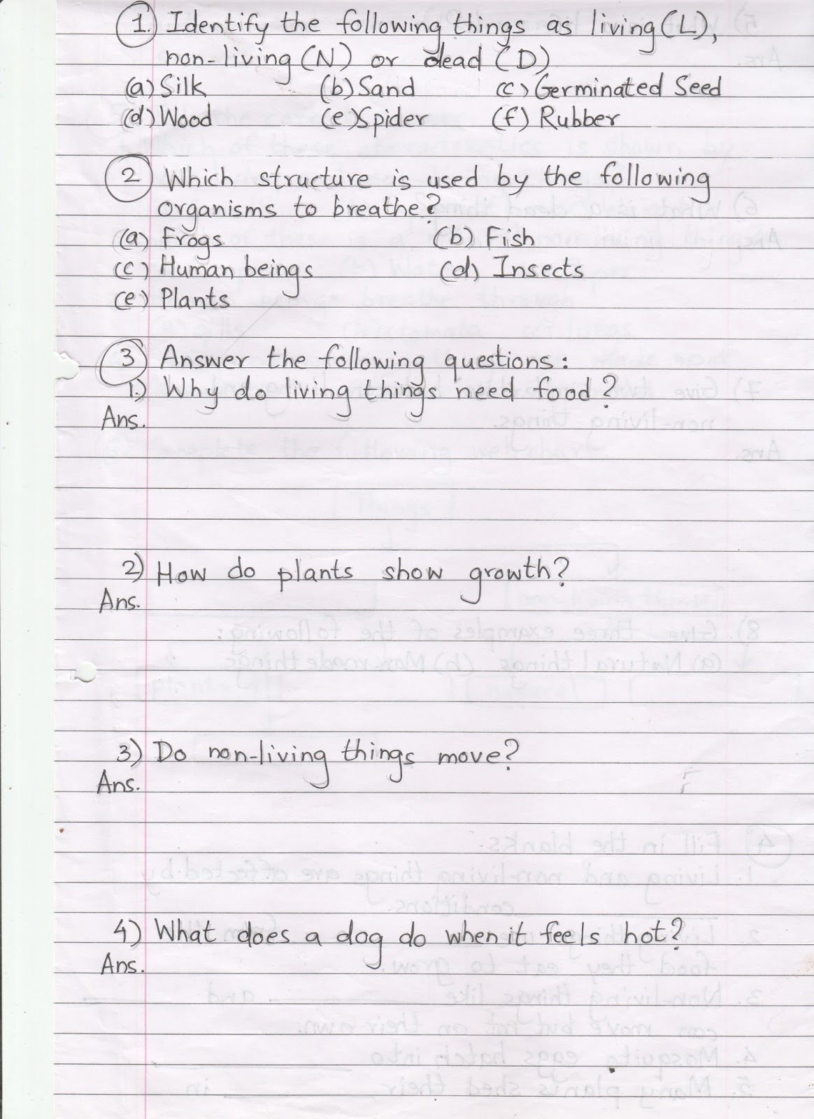 Science worksheets: Science worksheet Chapter1