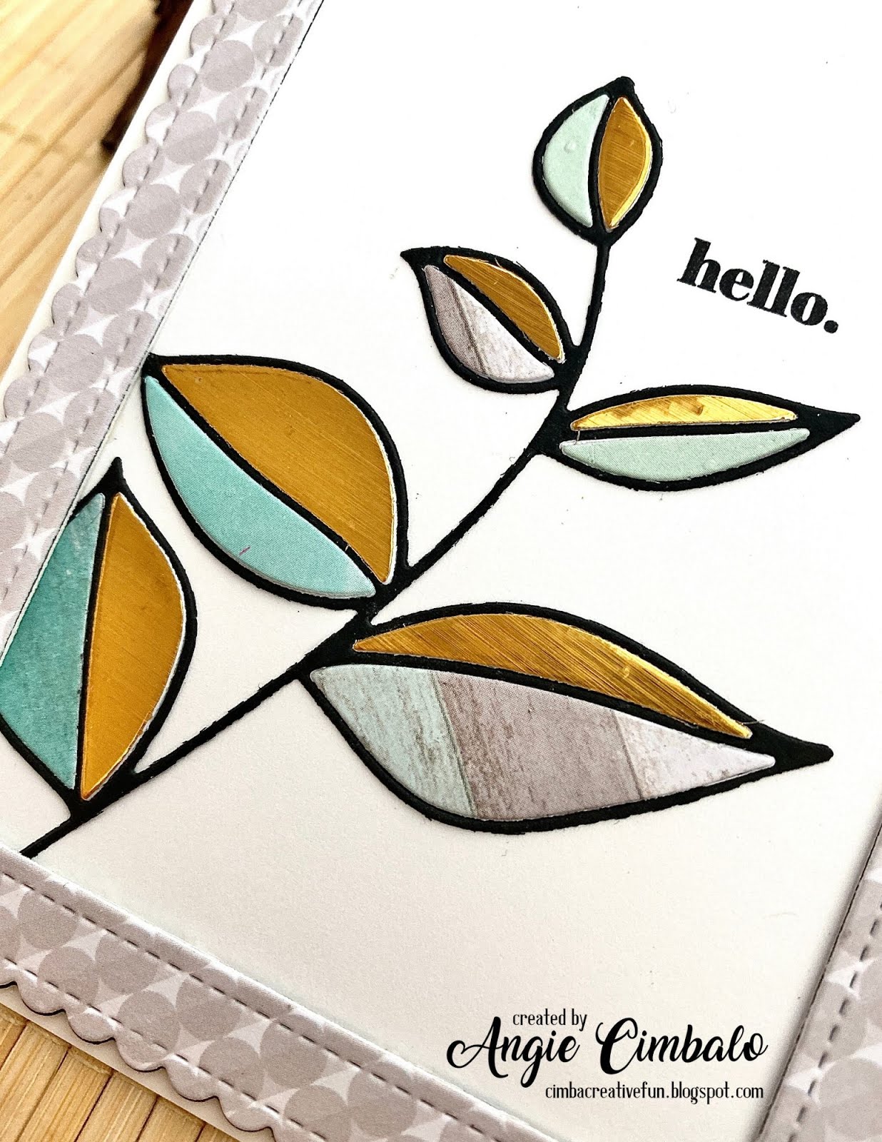 Cimbacreativefun: Hello with Gold Accents