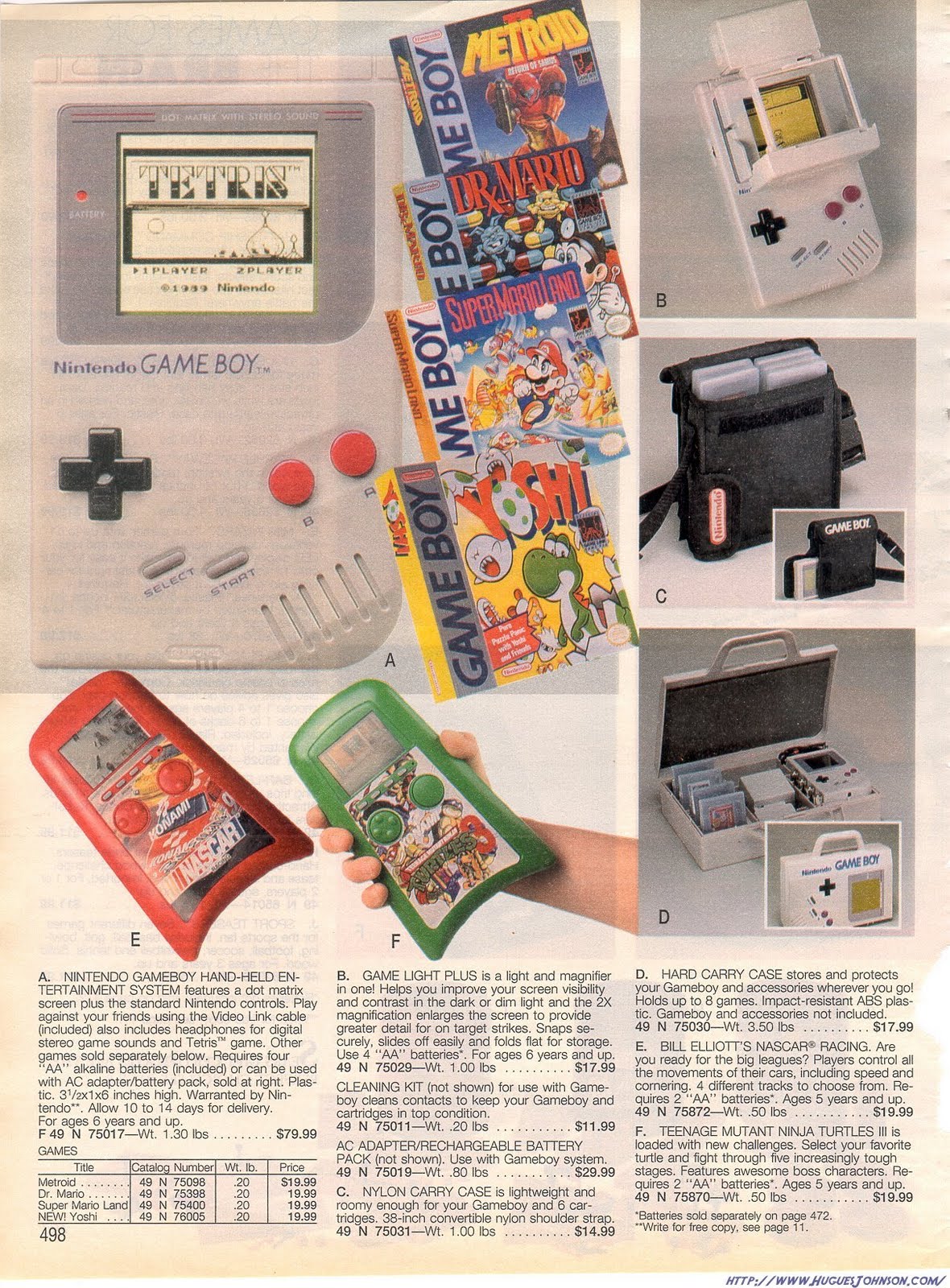 Classic Game Boy Ads: Game Boy Ads from Sears Catalog
