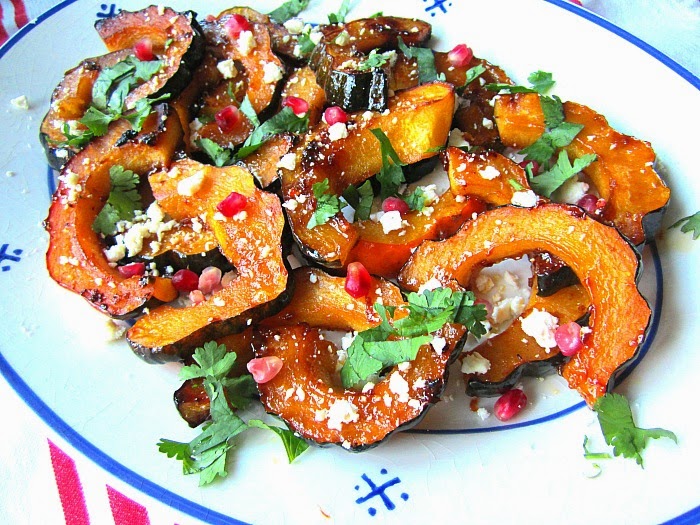 Spicy Roasted Squash w/ Feta & Herbs