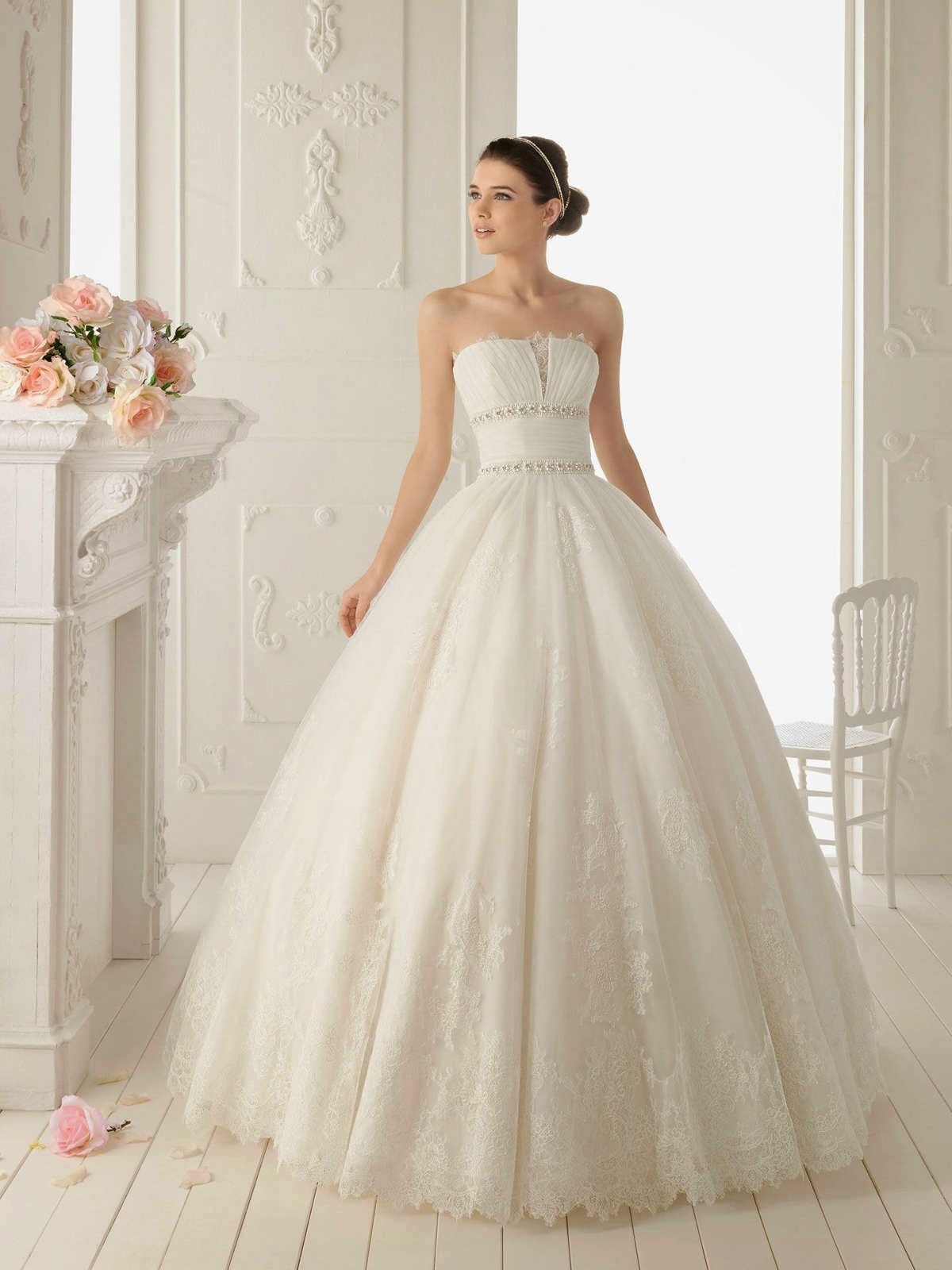 Beaded sheath wedding dress