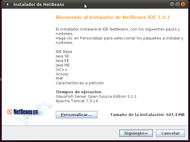 Ingfomentor: Instalación de NetBeans IDE 7.0.1 en Ubuntu 11.04