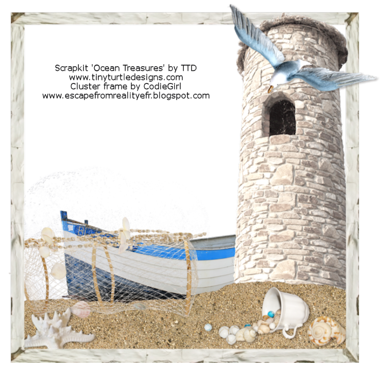 Escape From Reality Blog: FTU Summer Cluster Frames "Ocean Treasures"