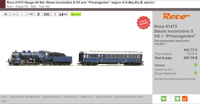 バイエルン王国の摂政皇太子ルイトポルトの乗る専用客車のついたS3/6セット。