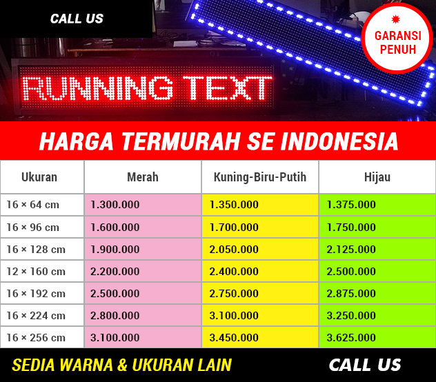 Running Text Makassar Murah - Jual Running Text Makassar Murah