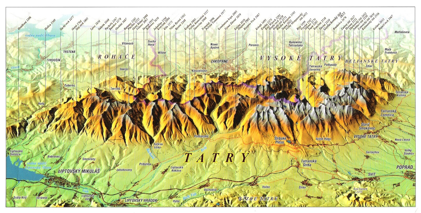 Map Cards - Hunting: 0012 Poland panoramic map Tatry-mountains