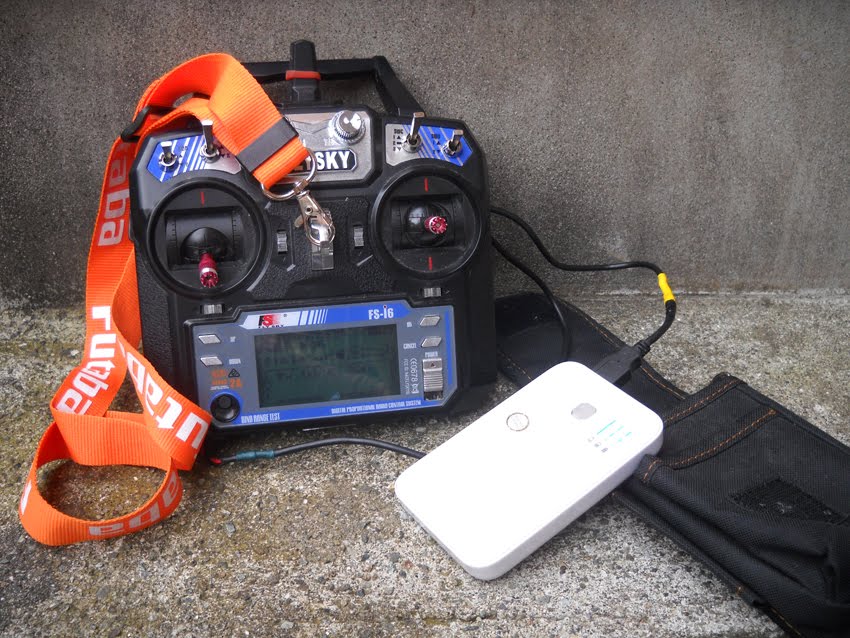 FLYSKY FS-I6 transmitter with Smartphone external battery rechargeable ...