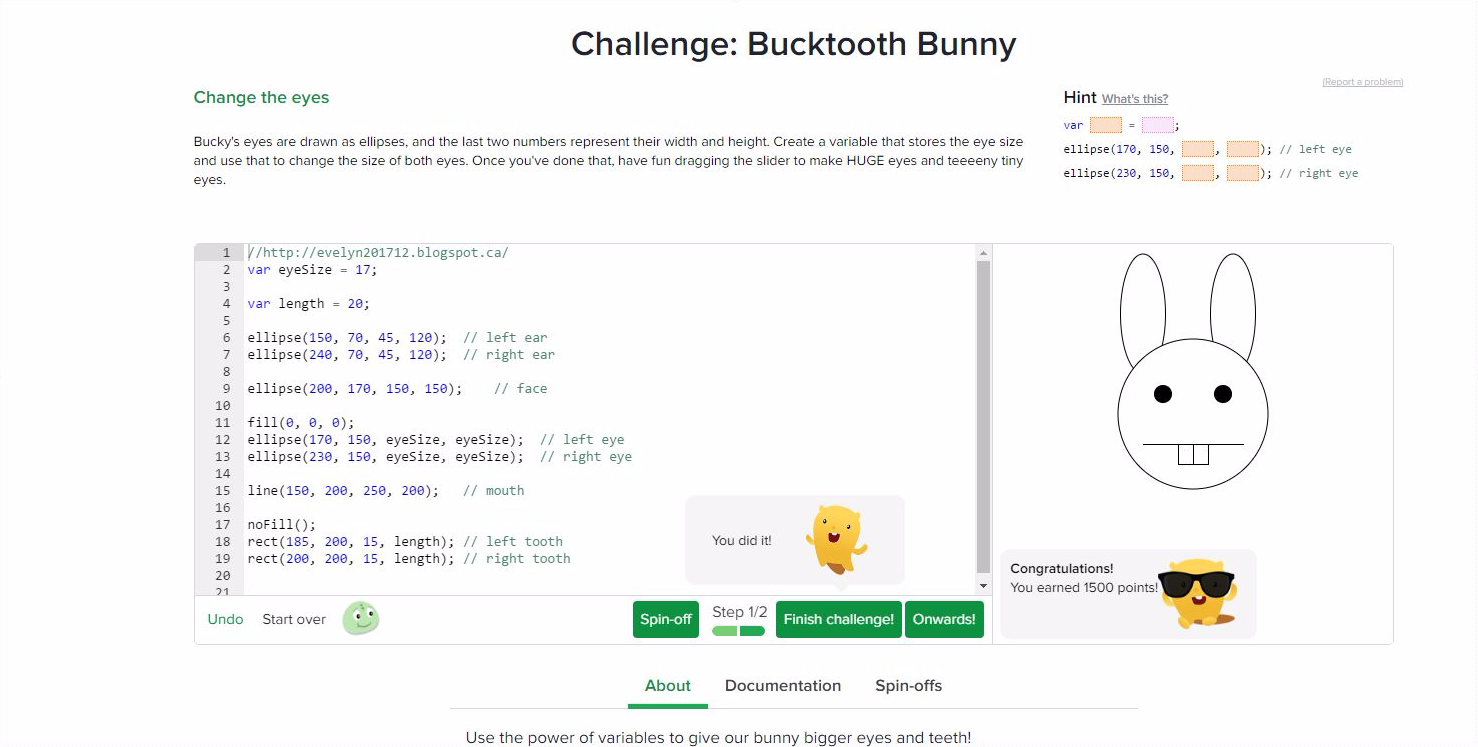 Evelyn Info Tech 2017: 02-29 Javascript - Khan Academy