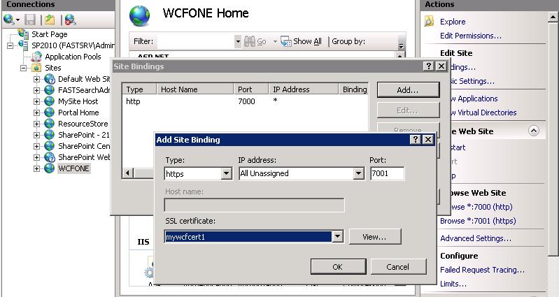 Wcf Tutorials Ssl With Wcf Service In Windows 2008 64 Bit