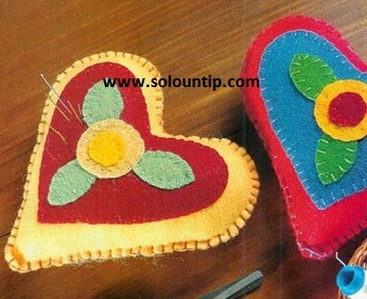 Corazones de fieltro ~ Solountip.com