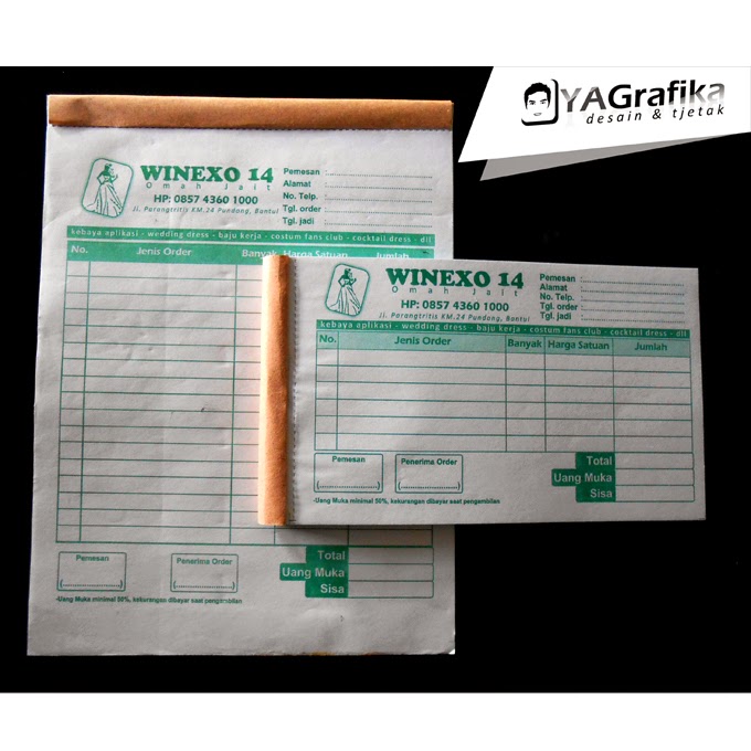 Nota NCR pesanan Wixo Jait