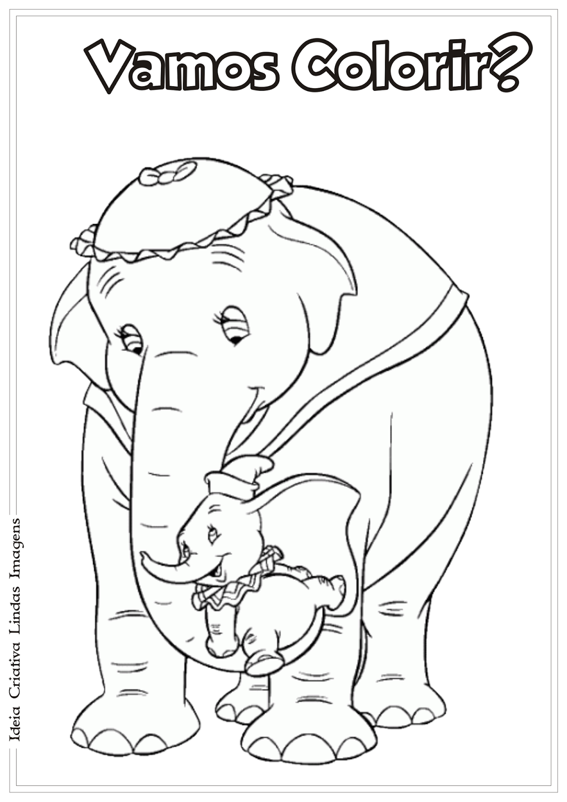 Dumbo desenho para colorir