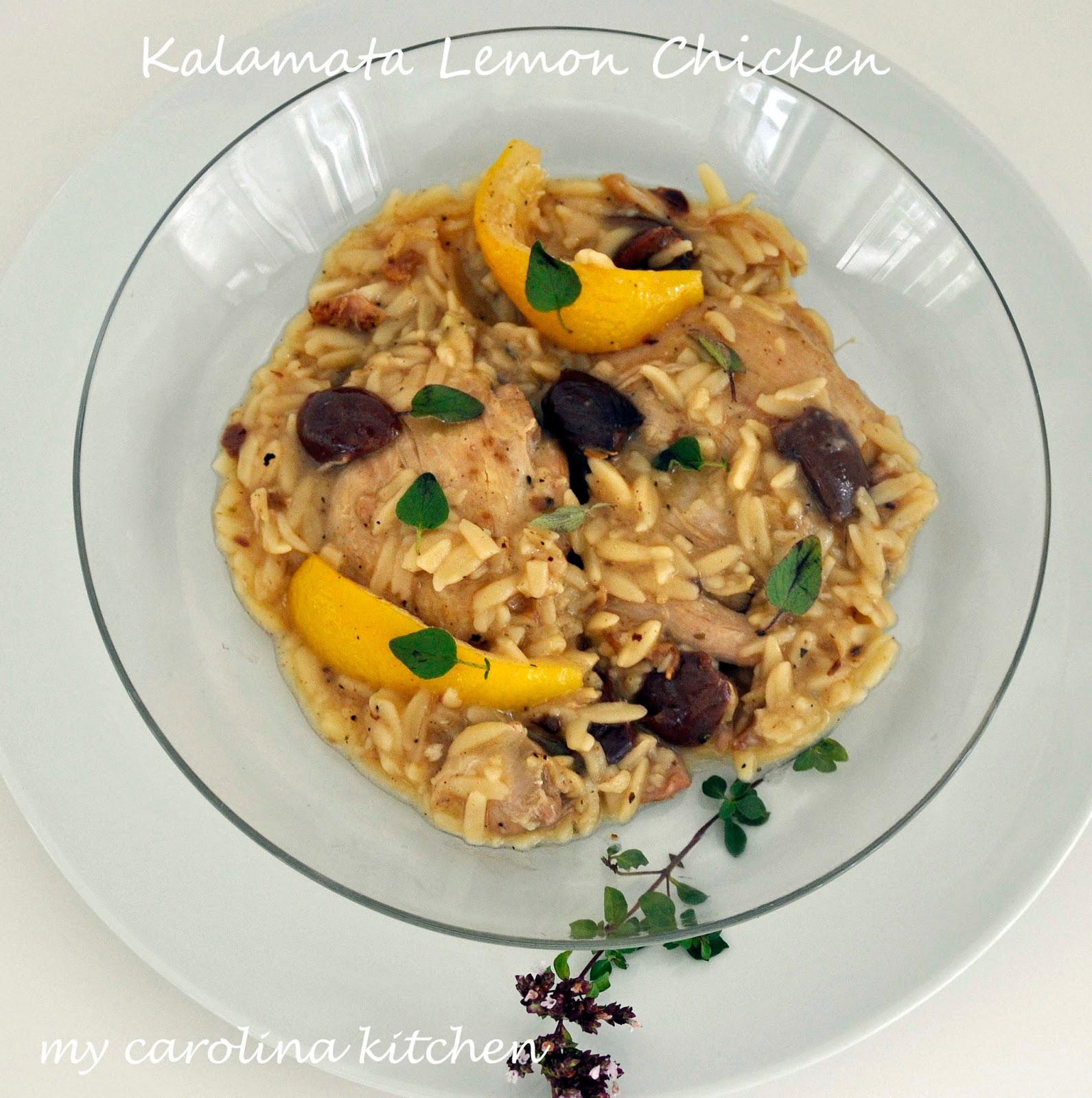 My Carolina Kitchen: Kalamata Lemon Chicken with Orzo