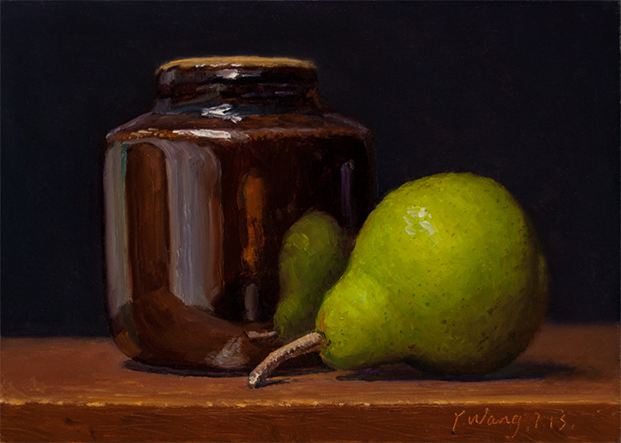 Wang Fine Art: still life with a pear