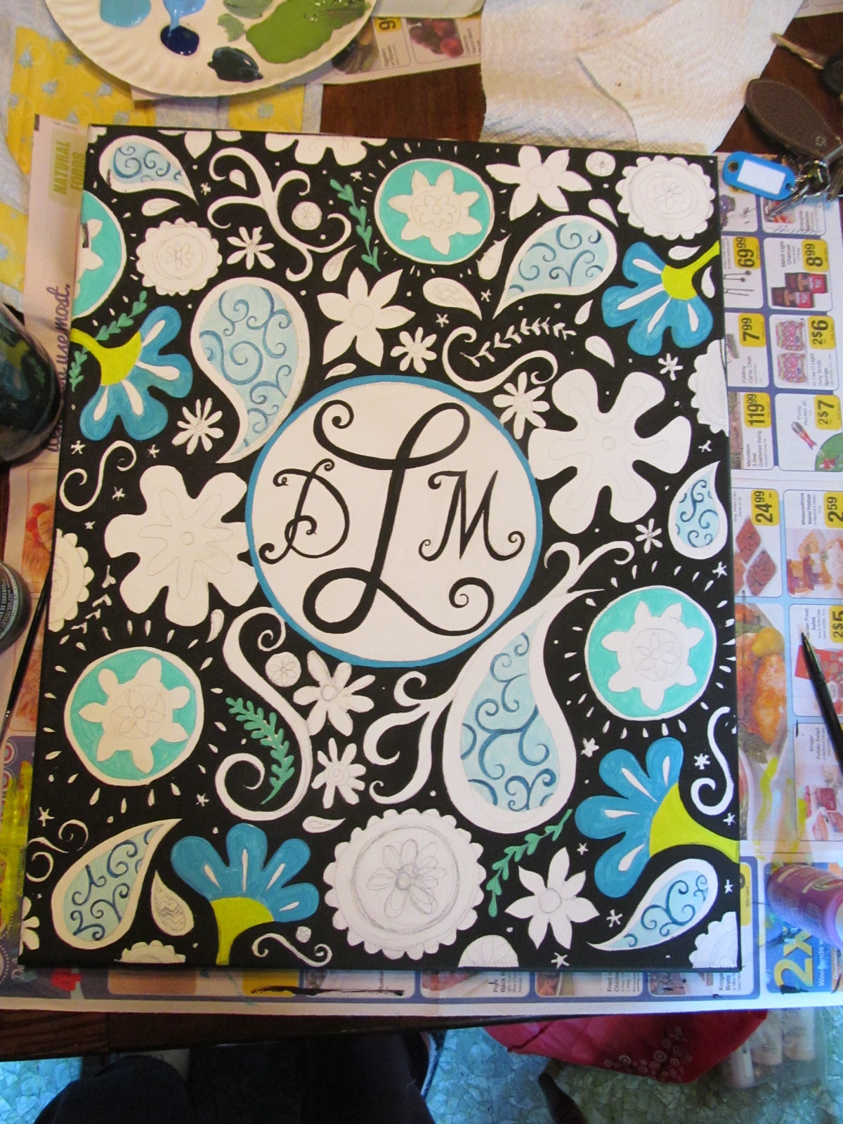 julie: monogram painting
